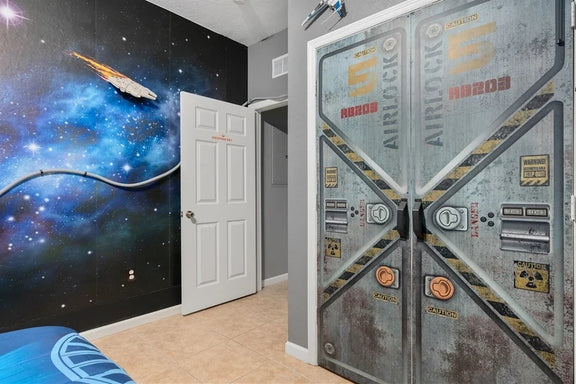 Grungy Sci-Fi Airlock Double Door Cover - Reinforced Gate. Set of 2 pc ...