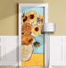 Vincent Van Gogh Sunflowers door sticker mural, peel and stick, single ...