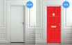 Door STICKER Gold red doors mural, self-adhesive, single piece 30"x80 ...